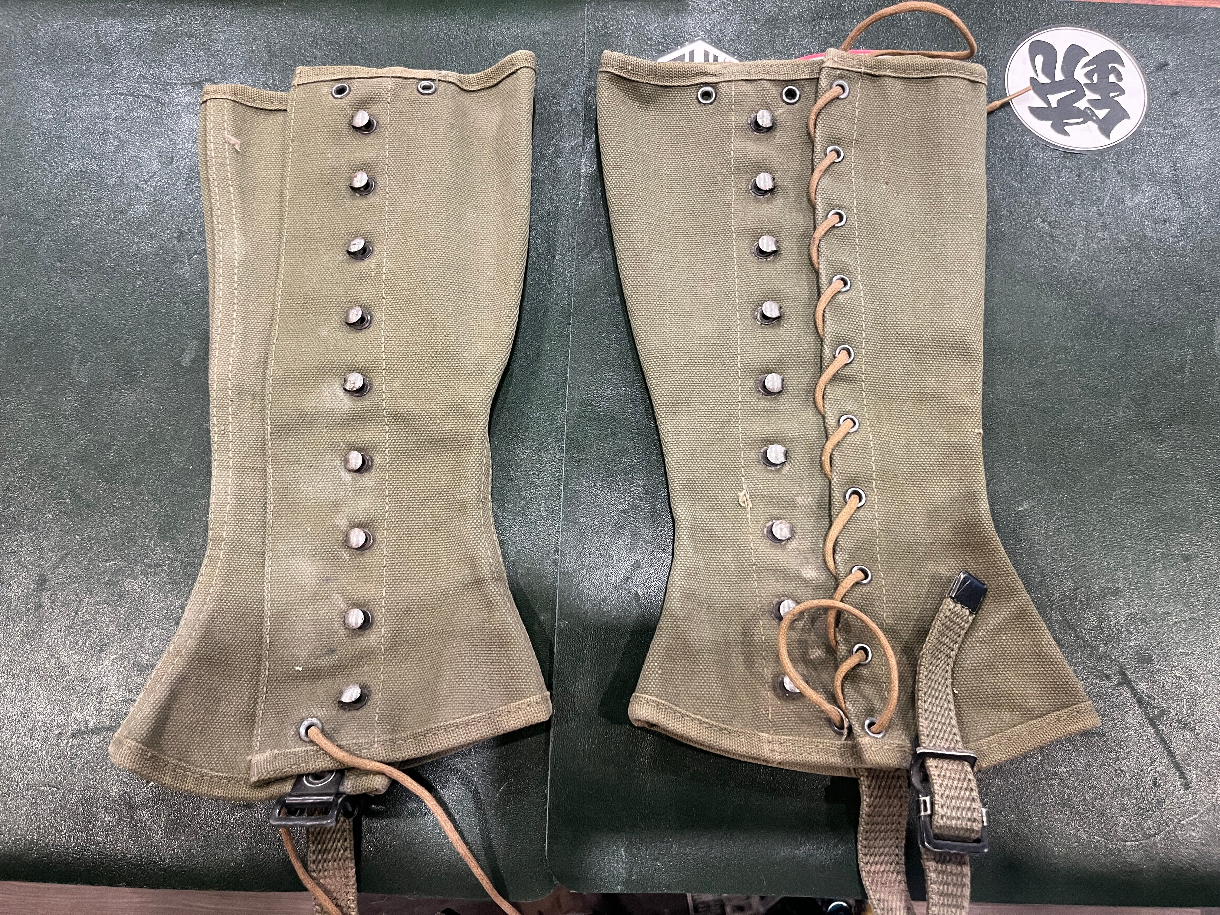 WWII U.S. Military M-1938 Canvas Gaiters – 1943 Dated Pair – AAG CANADA
